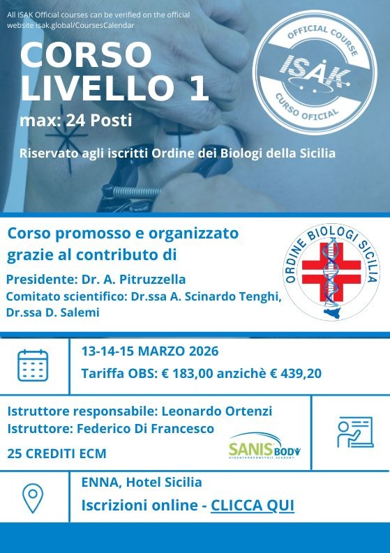 Certificazione ISAK in Antropometria: corso a Enna | Ordine dei Biologi ...